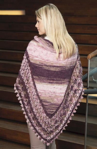 Stickad och virkad sjal - Gratis Stickmönster - Marks & Kattens